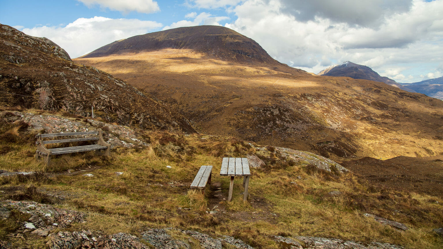 Bealach na Gaoithe - atemberaubender Blick auf das Torridon Massiv